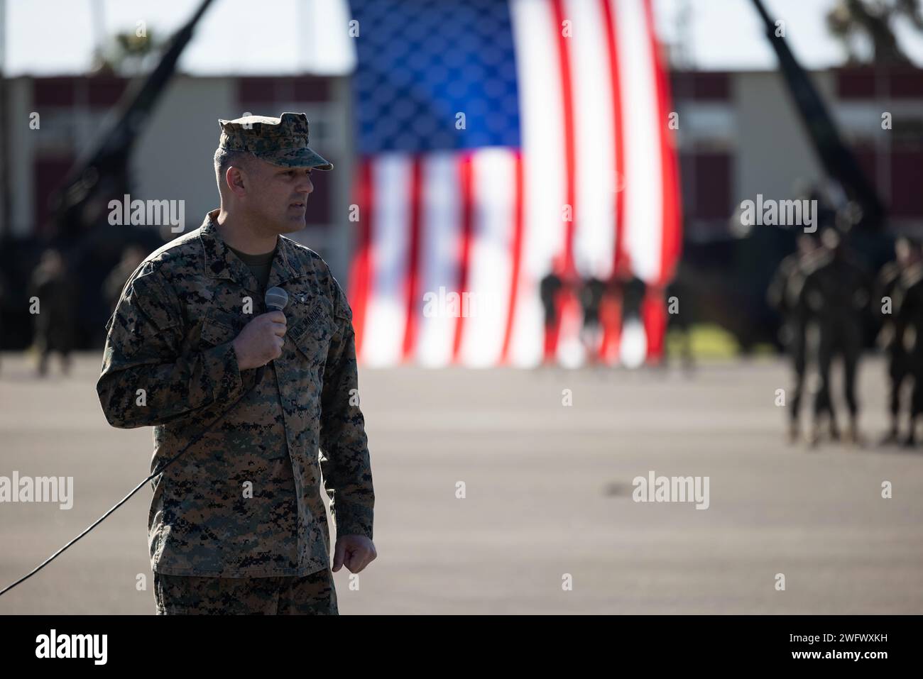 U.S. Marine Corps Sgt. Maj. Adrian Gay, the outgoing sergeant major of ...