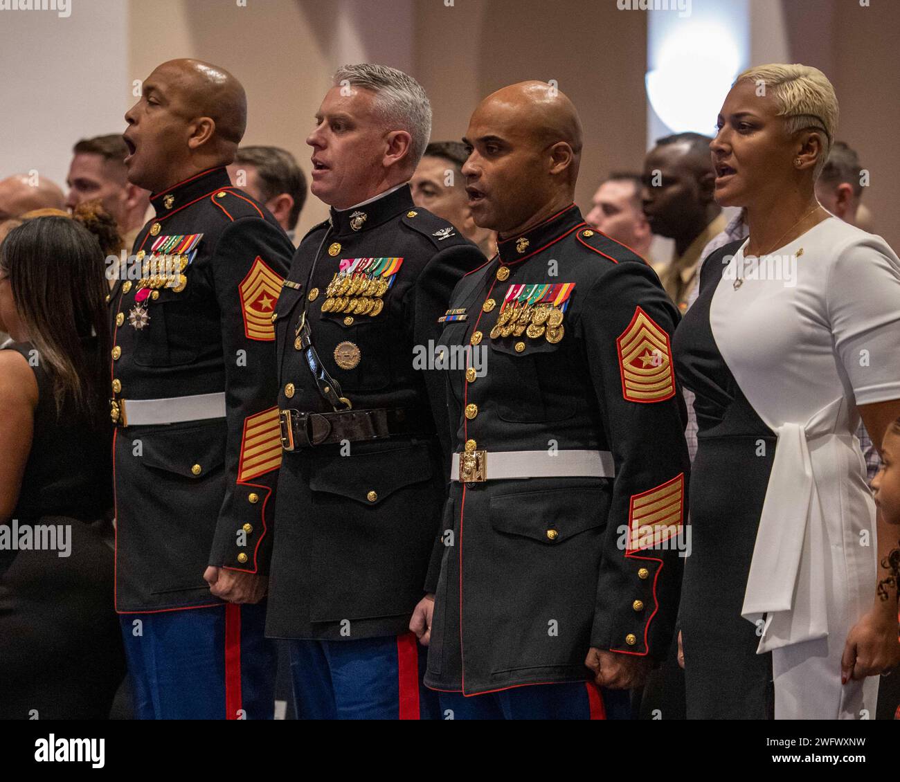 From left, Sgt. Maj. Jesse J. Dorsey, outgoing sergeant major, Marine ...