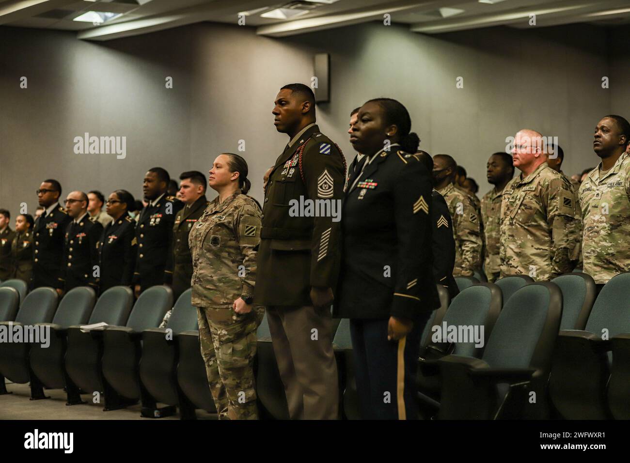 Soldiers with the 3rd Sustainment Brigade, 3rd Infantry Division, stand ...