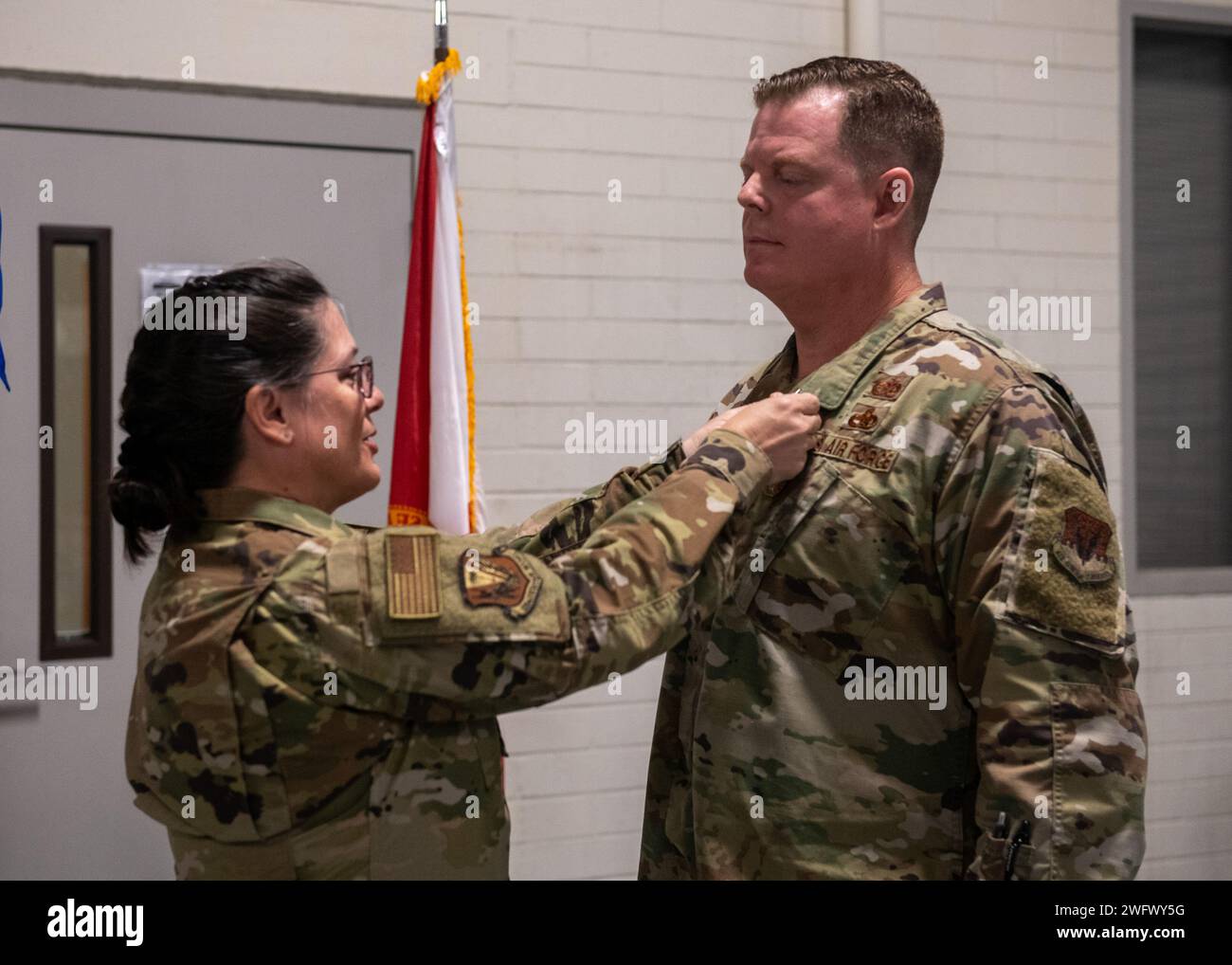 U.S. Air Force Col. Teresa Frank, 125th Mission Support Group commander ...