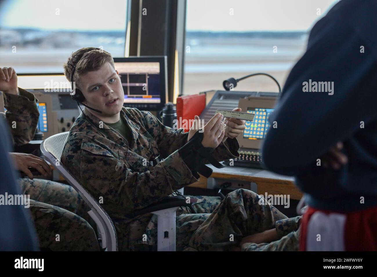 U.S. Marine Corps Lance Cpl. Luke Cockrell, air traffic controller ...