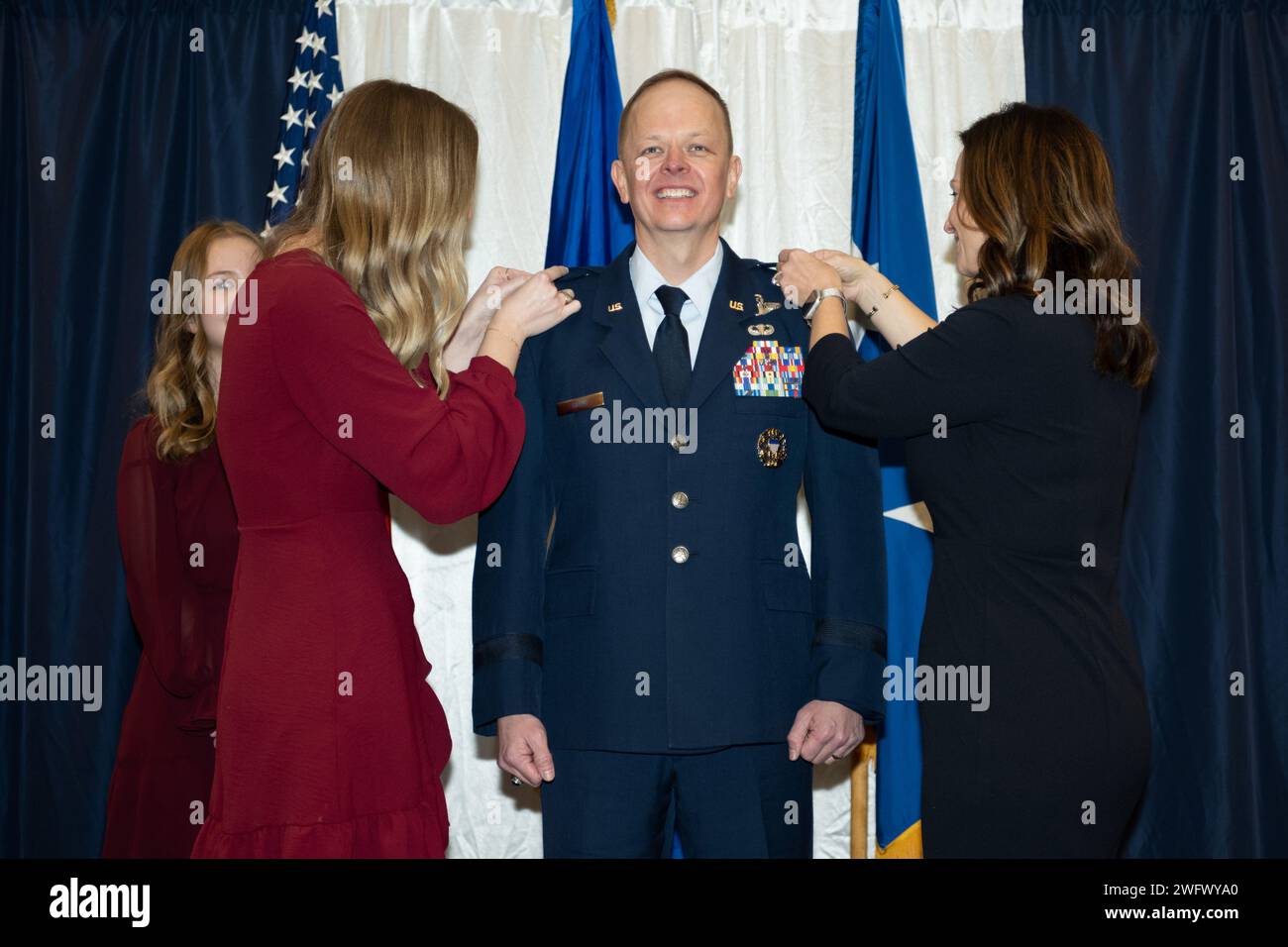 Family members of U.S. Air Force Brig. Gen. Derek Salmi, 60th Air ...