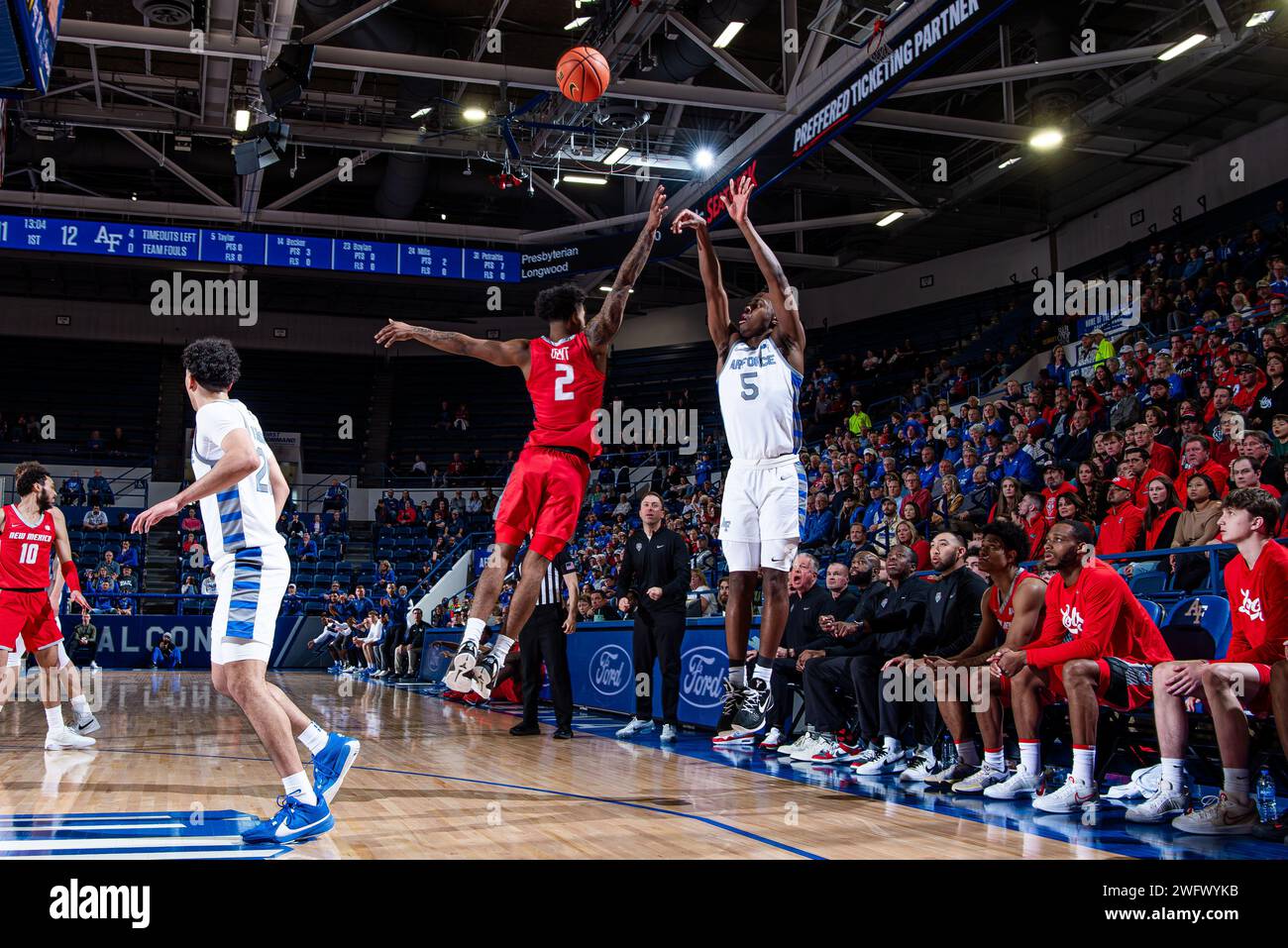 U.S. AIR FORCE ACADEMY, Colo. -- Air Force's Ethan Taylor makes a three ...