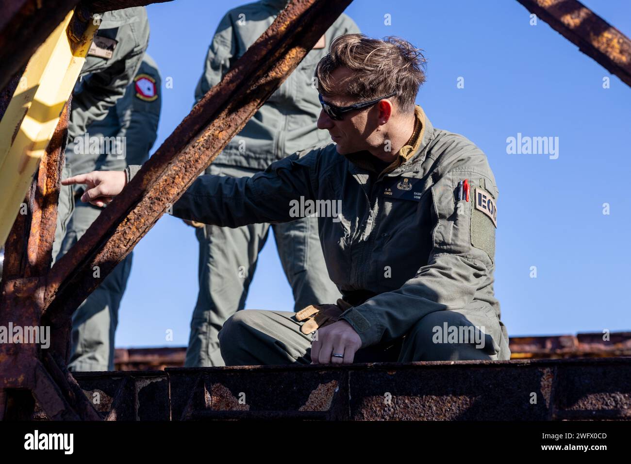 U.S. Marine Corps Chief Warrant Officer 2 Austin Sabin, an explosive ...