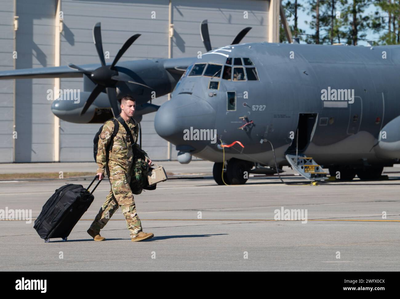U.S. Air Force Capt. Isaac Kasten, 71st Rescue Squadron, walks toward ...