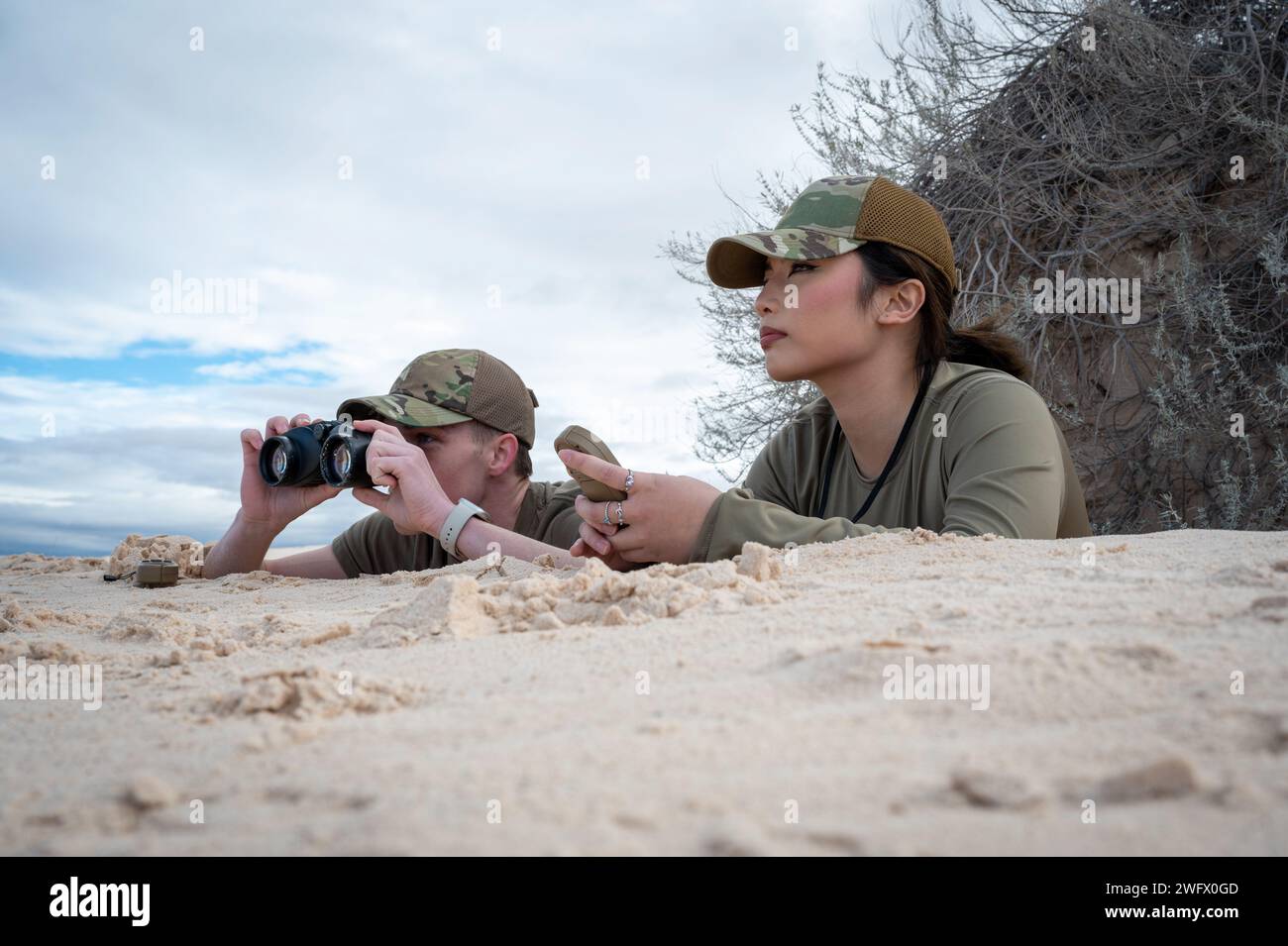 U.S. Air Force Airmen 1st Class Adam Sapp and Kiandra Mandal, 54th ...