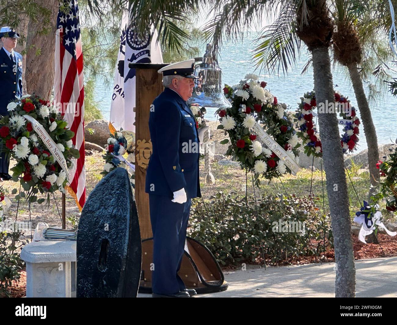 A Coast Guard Chief Petty Officer rings the Blackthorn bell 23 times ...