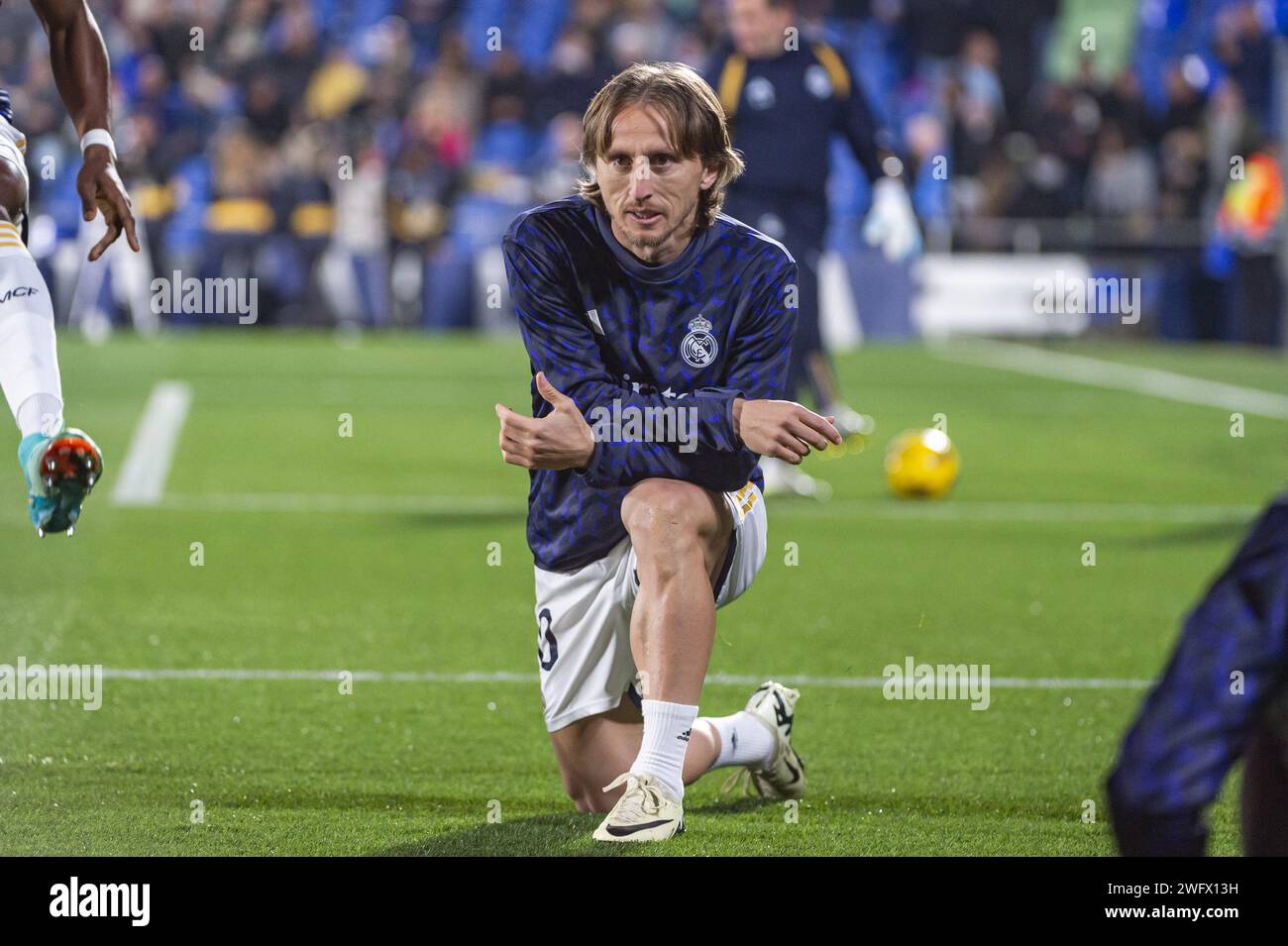Getafe, Spain. 01st Feb, 2024. Luka Modric of Real Madrid seen warming ...