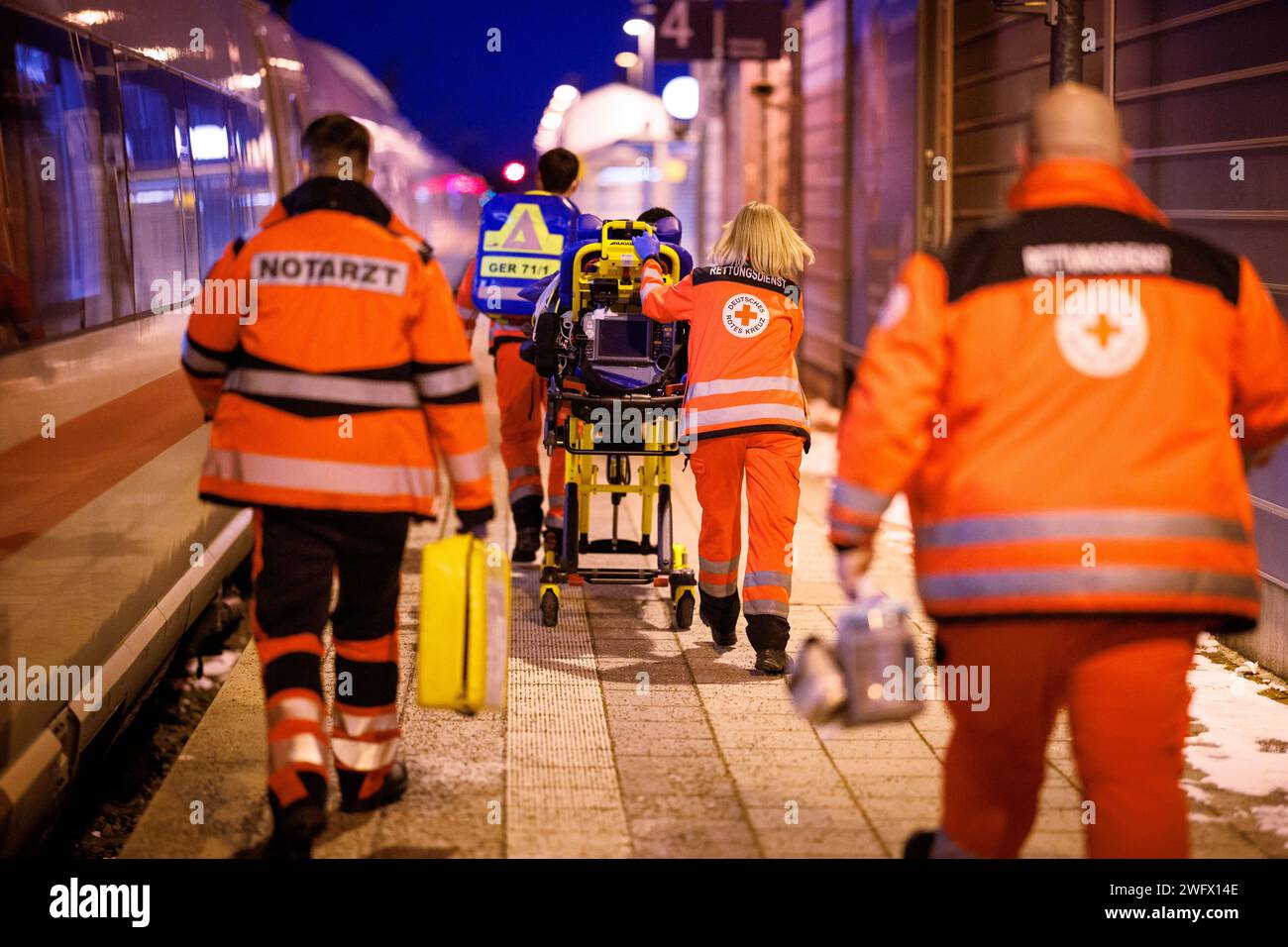 Dachau, Germany. 20th Jan, 2024. Rescue workers from the Bavarian Red ...