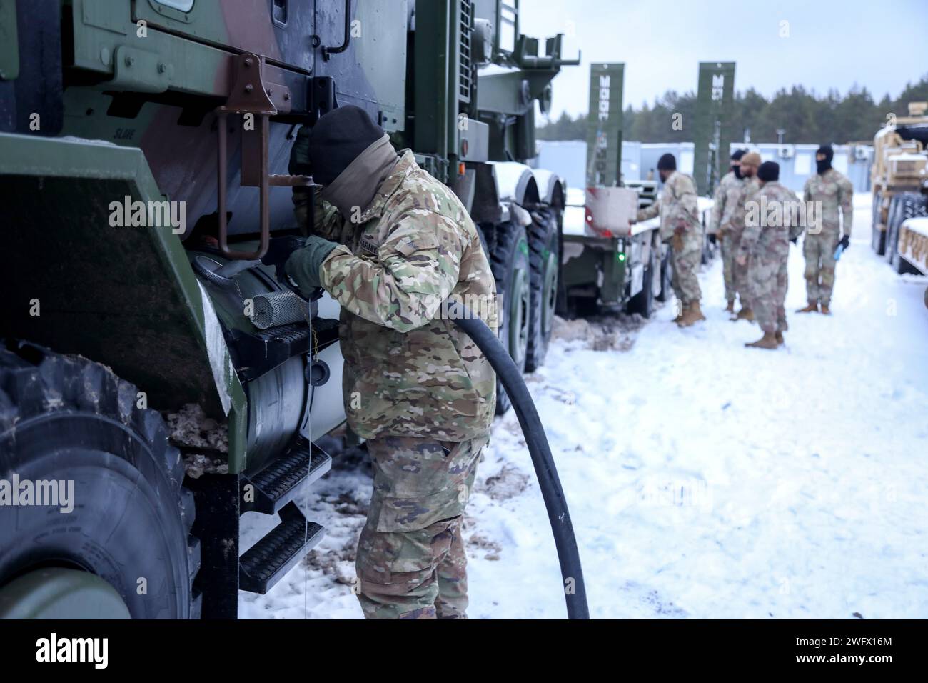 U.S. Army Soldiers assigned to C Company, 87th Division Sustainment ...