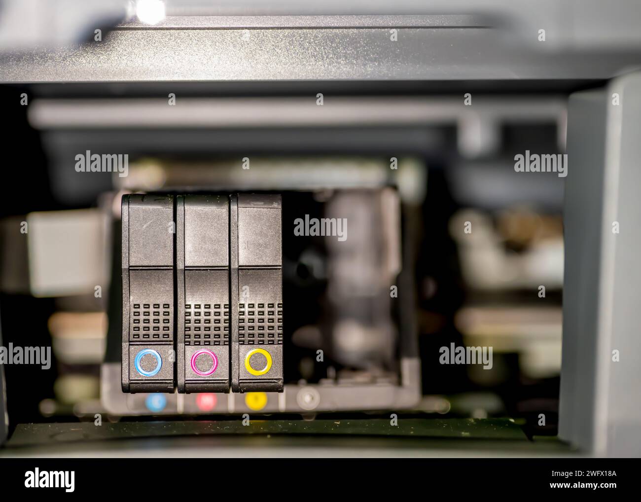 Generic printer ink cartridge being replaced Stock Photo - Alamy