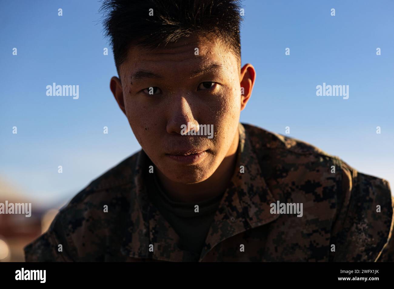 U.S. Marine Corps Pfc. Brandon Chen, a student assigned to Center for ...