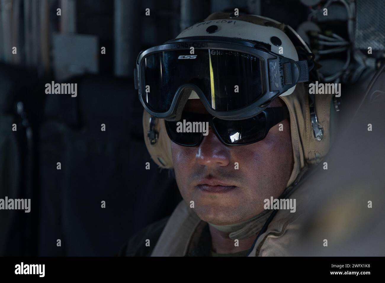 U.S. Marine Corps Gunnery Sgt. Rodrigo HernandezPolindara, an MV-22B ...