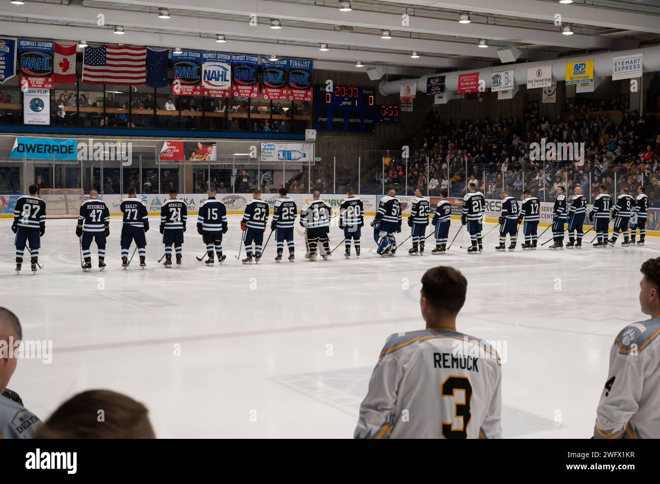 The Eielson Icemen are introduced prior to the start of the Commander’s ...