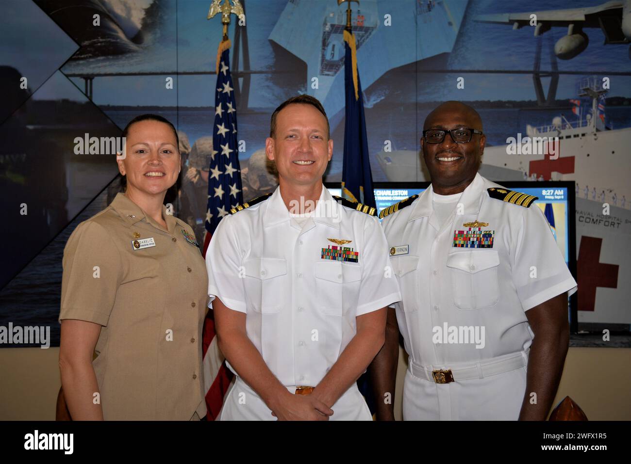 Newly promoted CDR Martin with the Commanding Officer and Executive ...