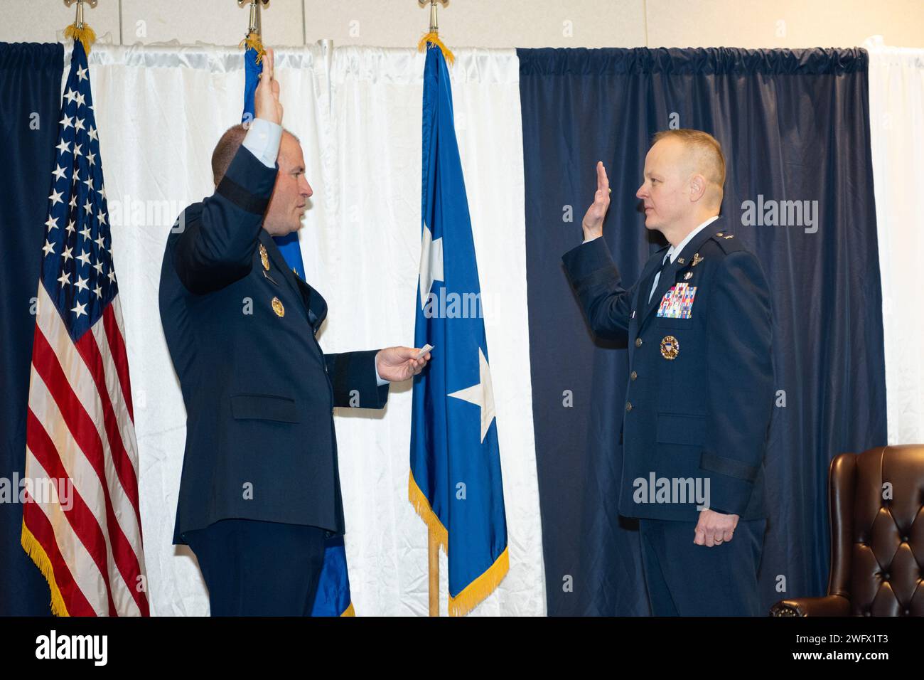 U.S. Air Force Maj. Gen. Kenneth Bibb, left, Deputy Inspector General ...
