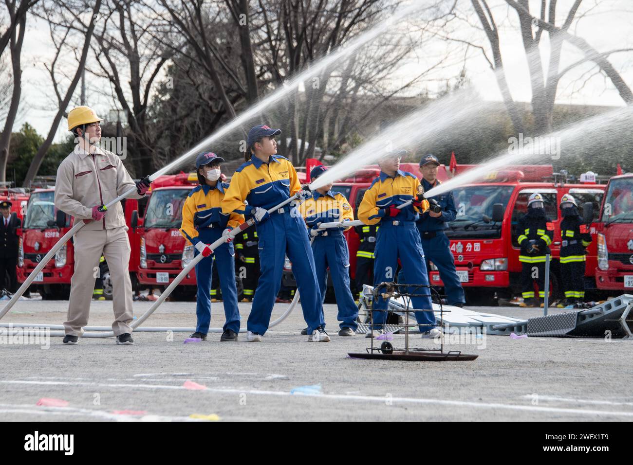240107-N-OG286-1220 AYASE, Japan (Jan. 7, 2023) – Members of the Yamato ...