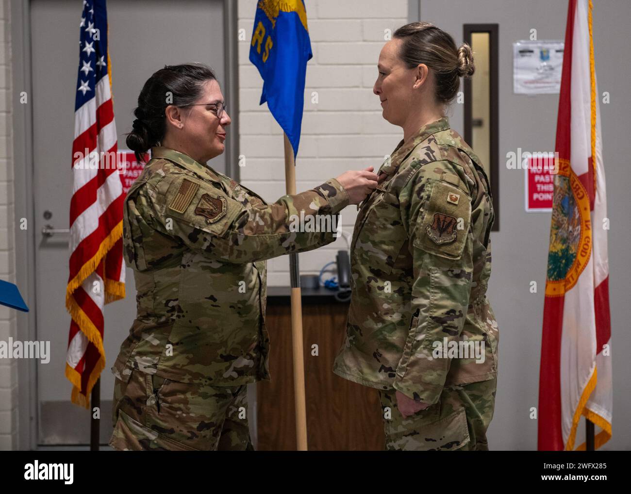 U.S. Air Force Col. Teresa Frank, 125th Mission Support Group commander ...