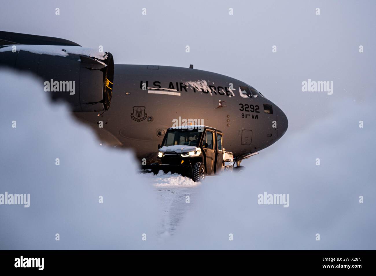 Senior Airman Brandon Parker, 911th Aircraft Maintenance Squadron crew ...