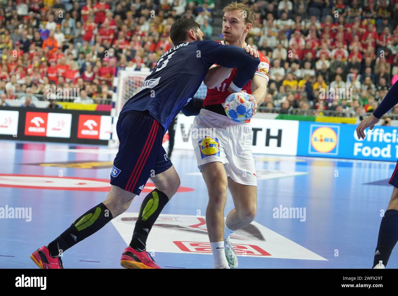 during the Men's EHF Euro 2024, Final handball match between France and ...
