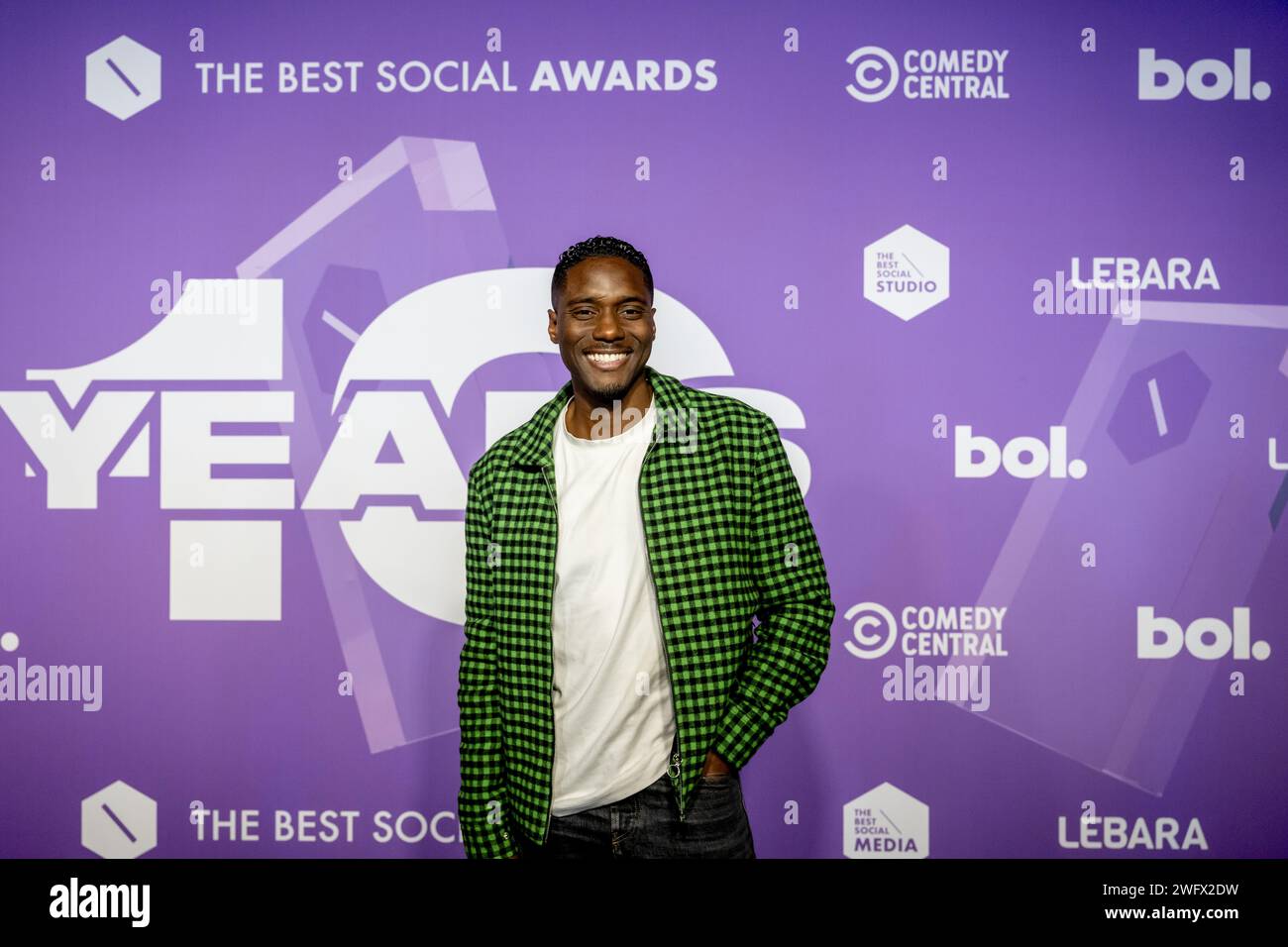 AMSTERDAM - 01/02/2024, Resley Stjeward on the red carpet of The Best ...