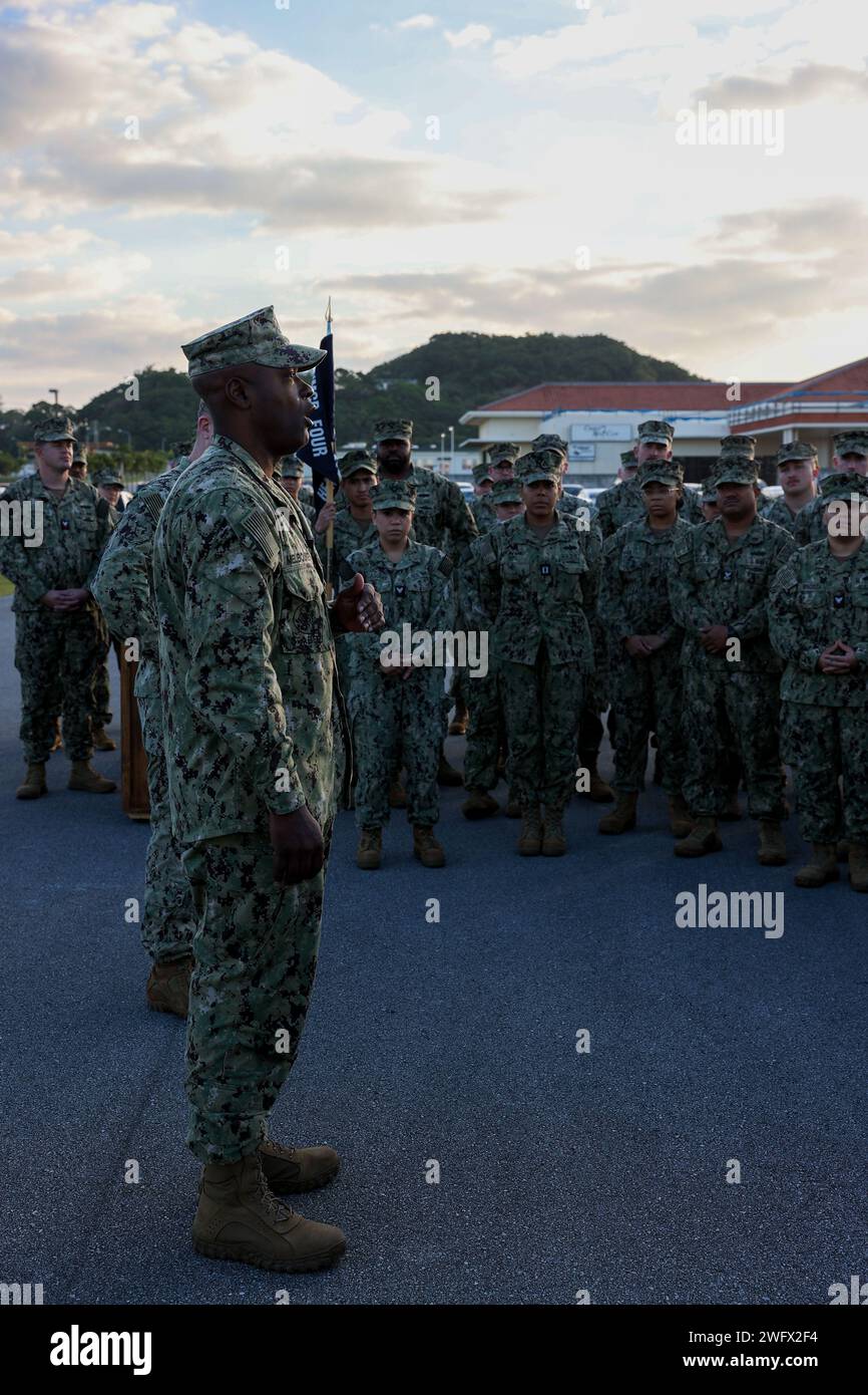 240105-N-BR551-1017 OKINAWA, Japan (Jan. 05, 2024) – Seabee Master Chief Marvin Melbourne, Naval ...