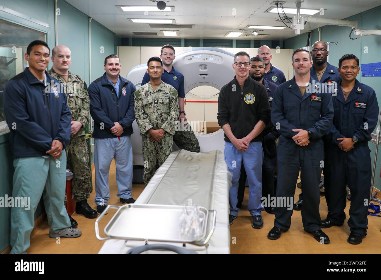 U.S. Navy Sailors with the Radiology department aboard the hospital ...