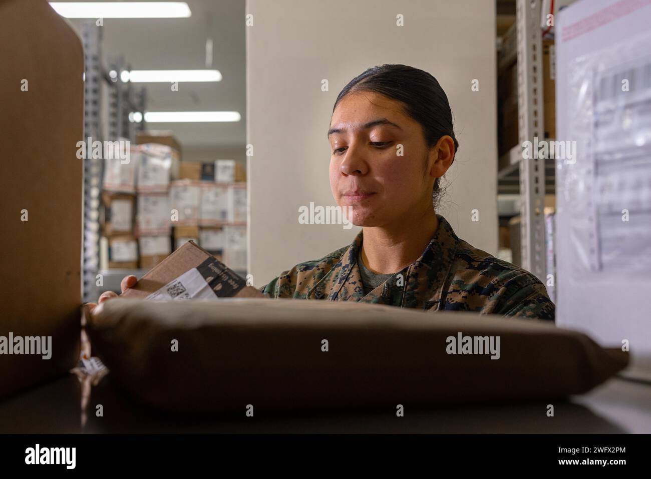 U.S. Marine Corps Lance Cpl. Ericka ValenciaReyes, a postal clerk with ...