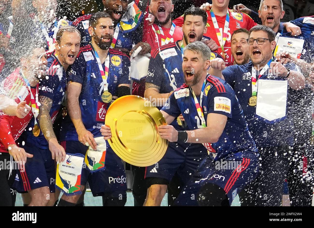 during the Men's EHF Euro 2024, Final handball match between France and ...