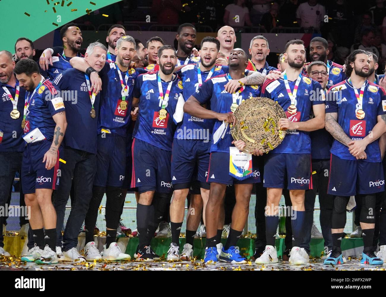 during the Men's EHF Euro 2024, Final handball match between France and ...