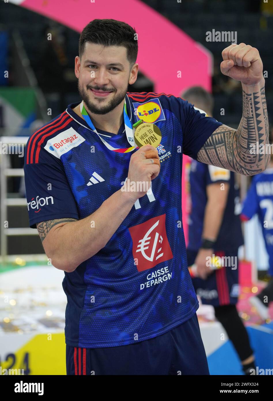 during the Men's EHF Euro 2024, Final handball match between France and ...