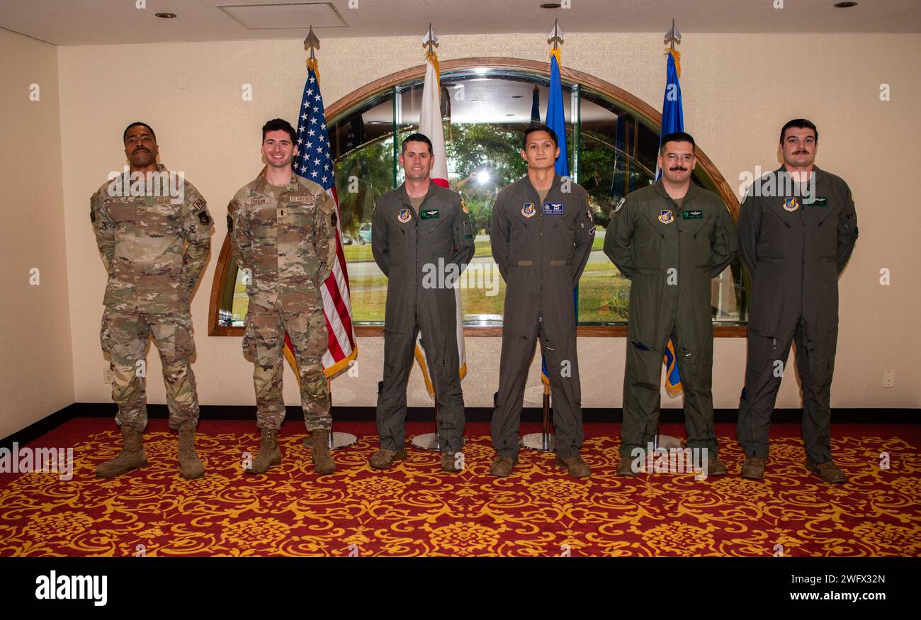Service members with 18th Wing Public Affairs, 18th Logistics Readiness ...