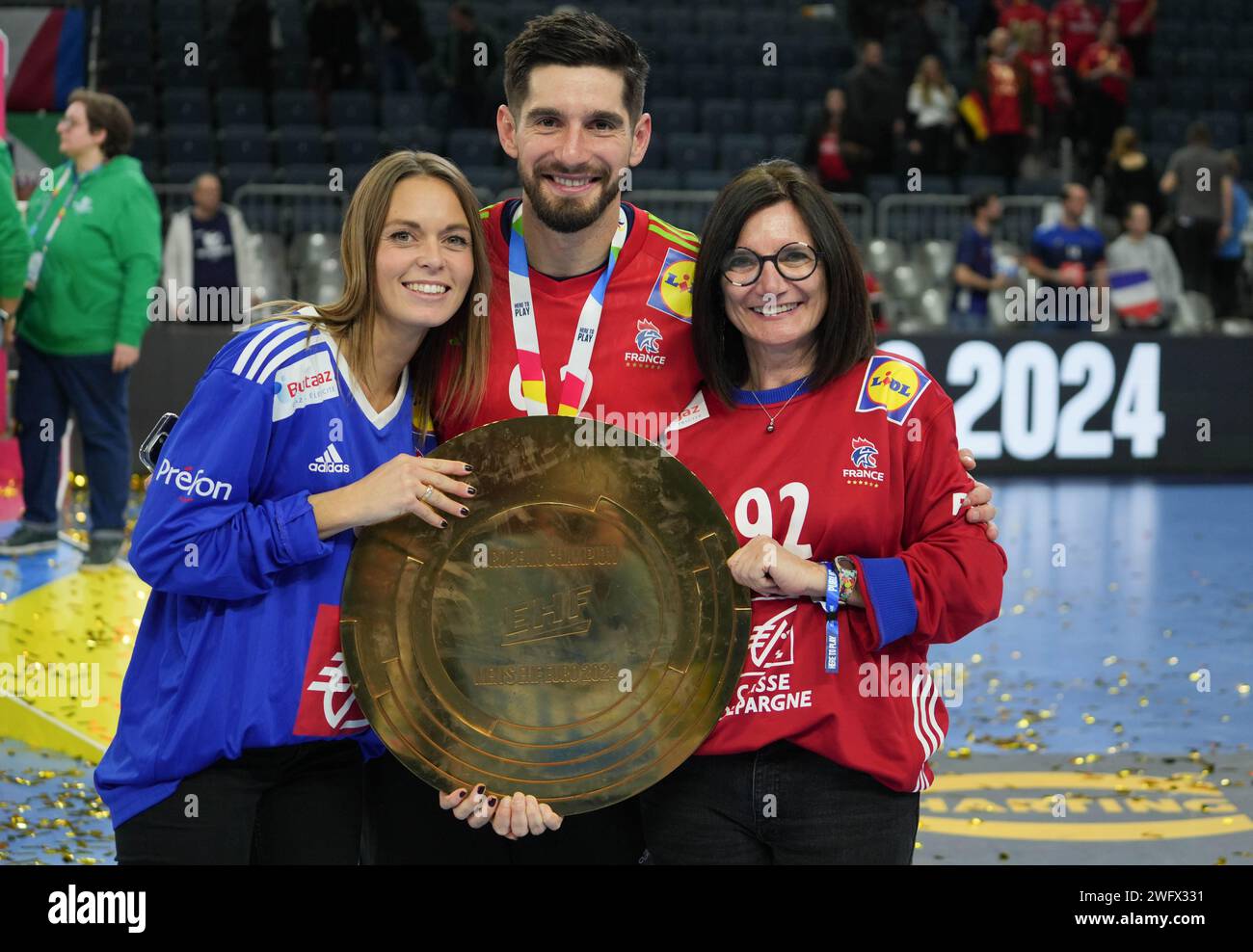 during the Men's EHF Euro 2024, Final handball match between France and ...