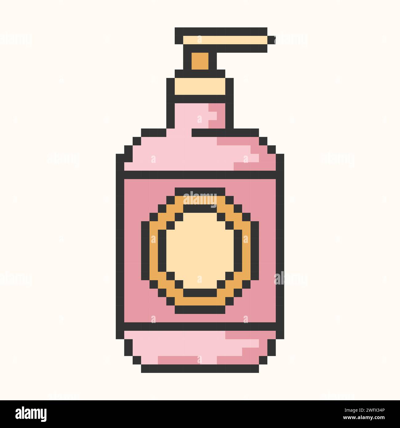 Plastic bottle dispenser pixel art.Pump for liquid soap, gel,lotion ...