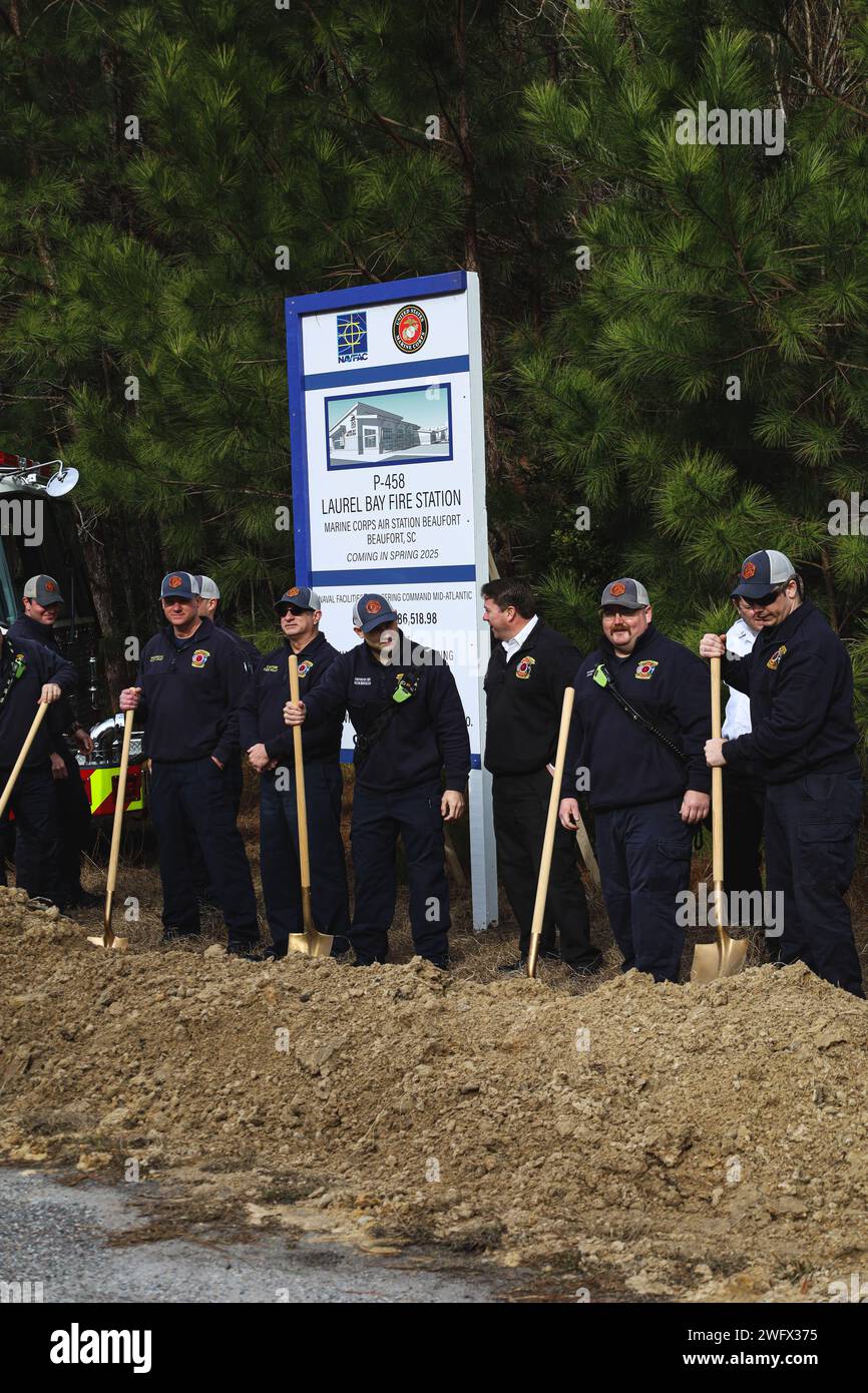 Local Beaufort firefighters participate in a groundbreaking ceremony ...