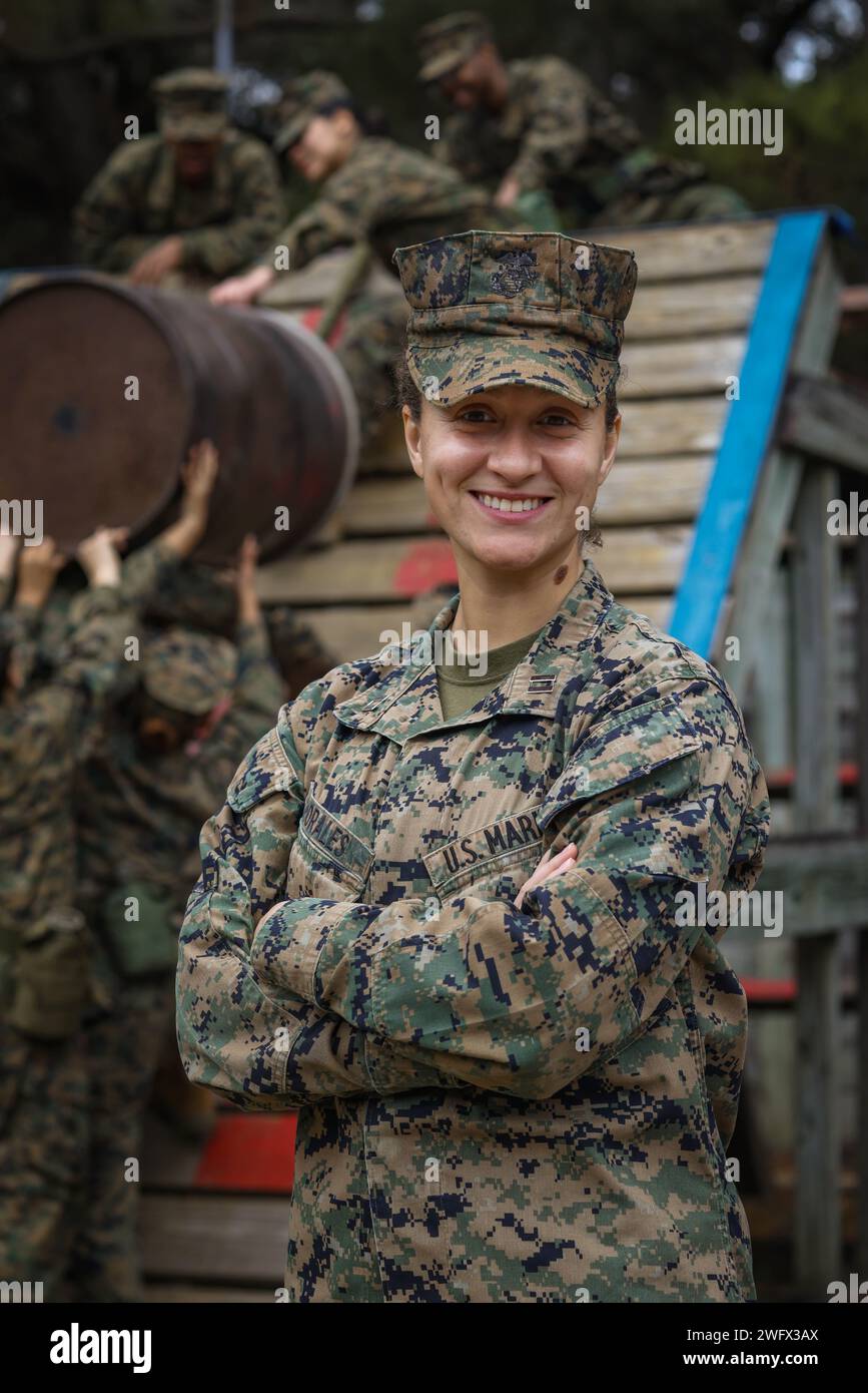U.S. Marine Corps Capt. Mylen Morales, a student at the Expeditionary ...