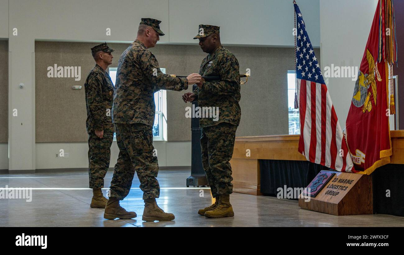 U.S. Marine Corps Brig. Gen. Michael E. McWilliams, left, commanding ...