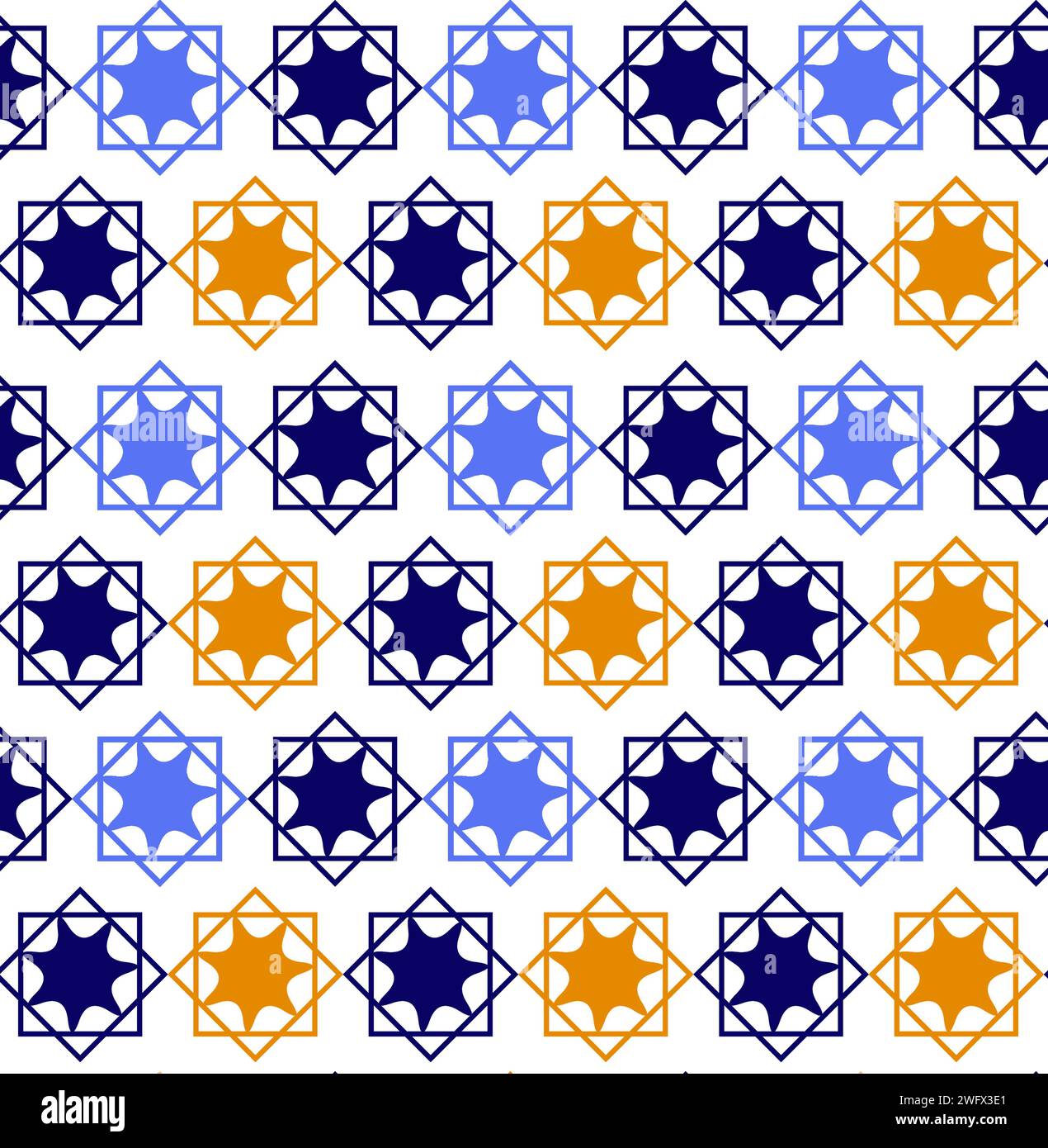 Eastern pattern. Trendy symmetrical design with geometric objects in ...