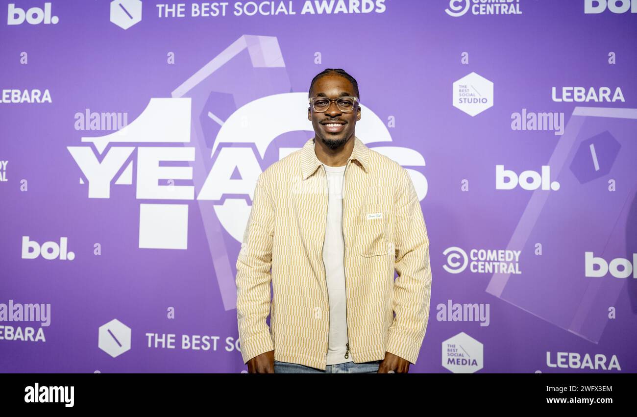 AMSTERDAM - 01/02/2024, Defano Holwijn on the red carpet of The Best ...