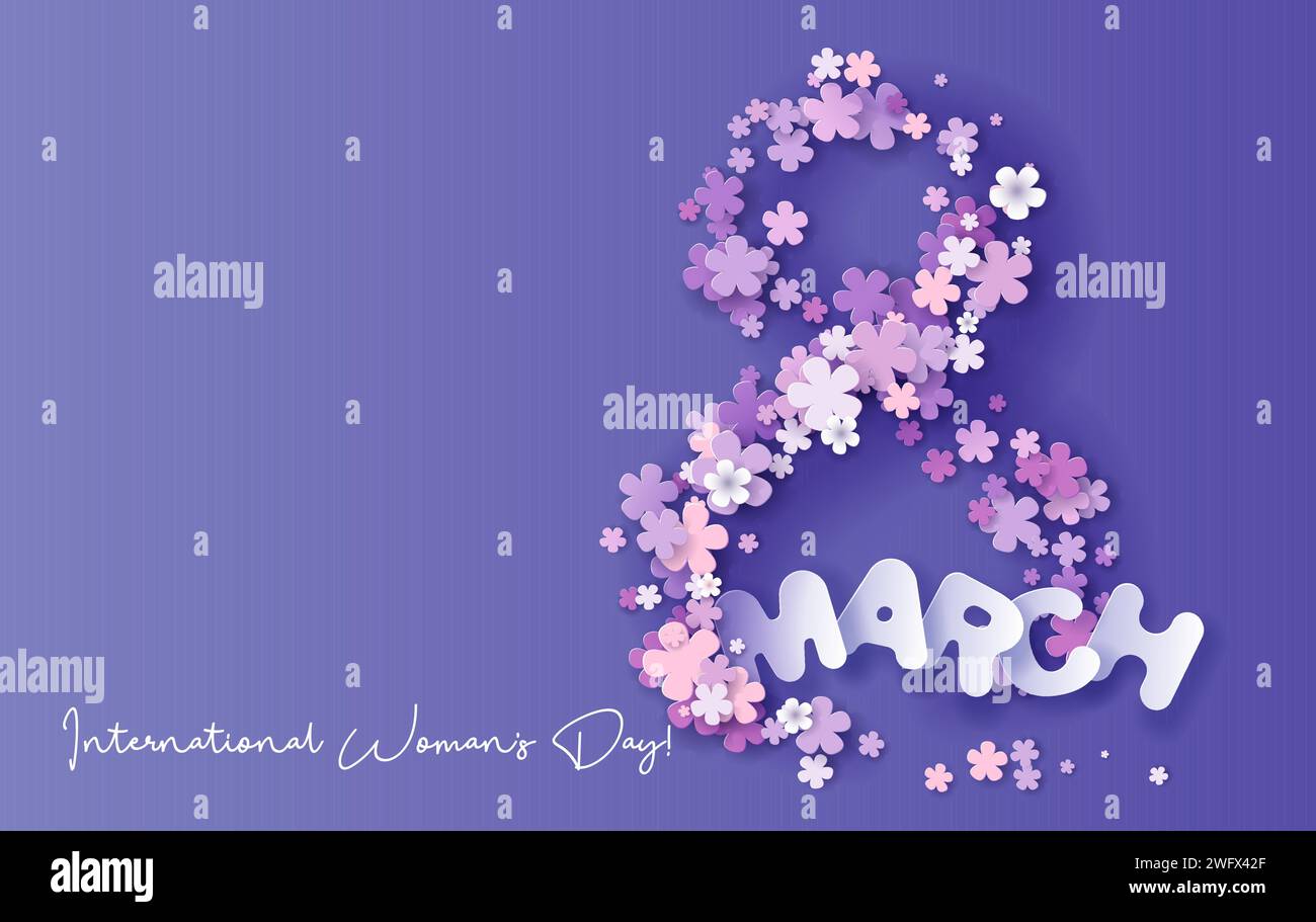 Women day background with frame flowers. 8 March invitation card Stock ...