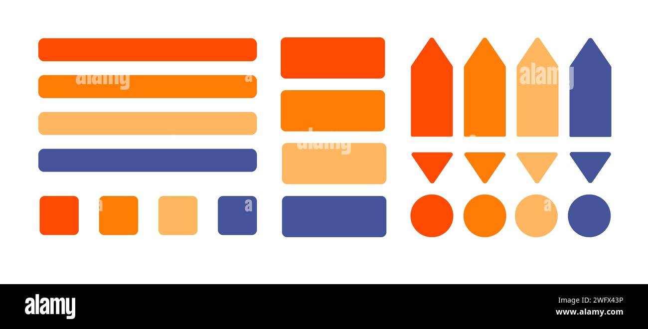 Set of stickers and bookmarks in bright colors isolated on white ...