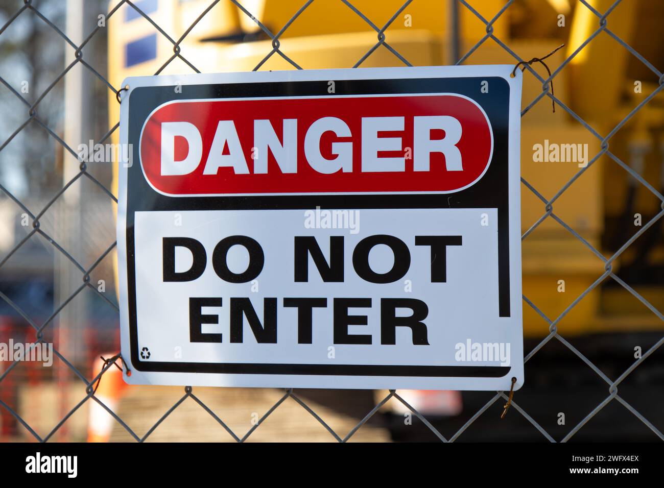 Danger Do Not Enter Sign in Construction Site Stock Photo - Alamy