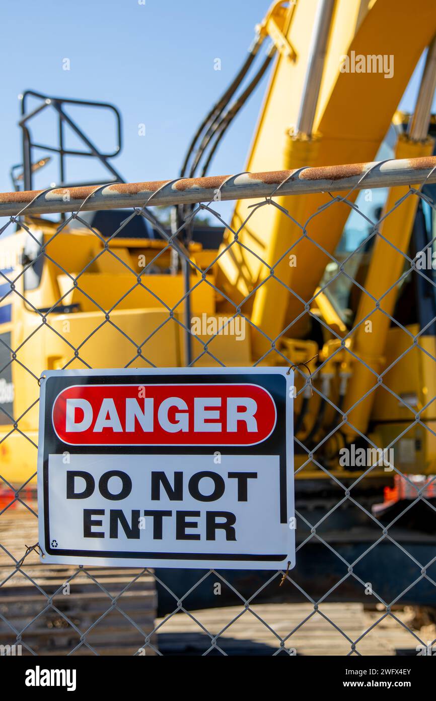 Danger Do Not Enter Sign in Construction Site Stock Photo - Alamy