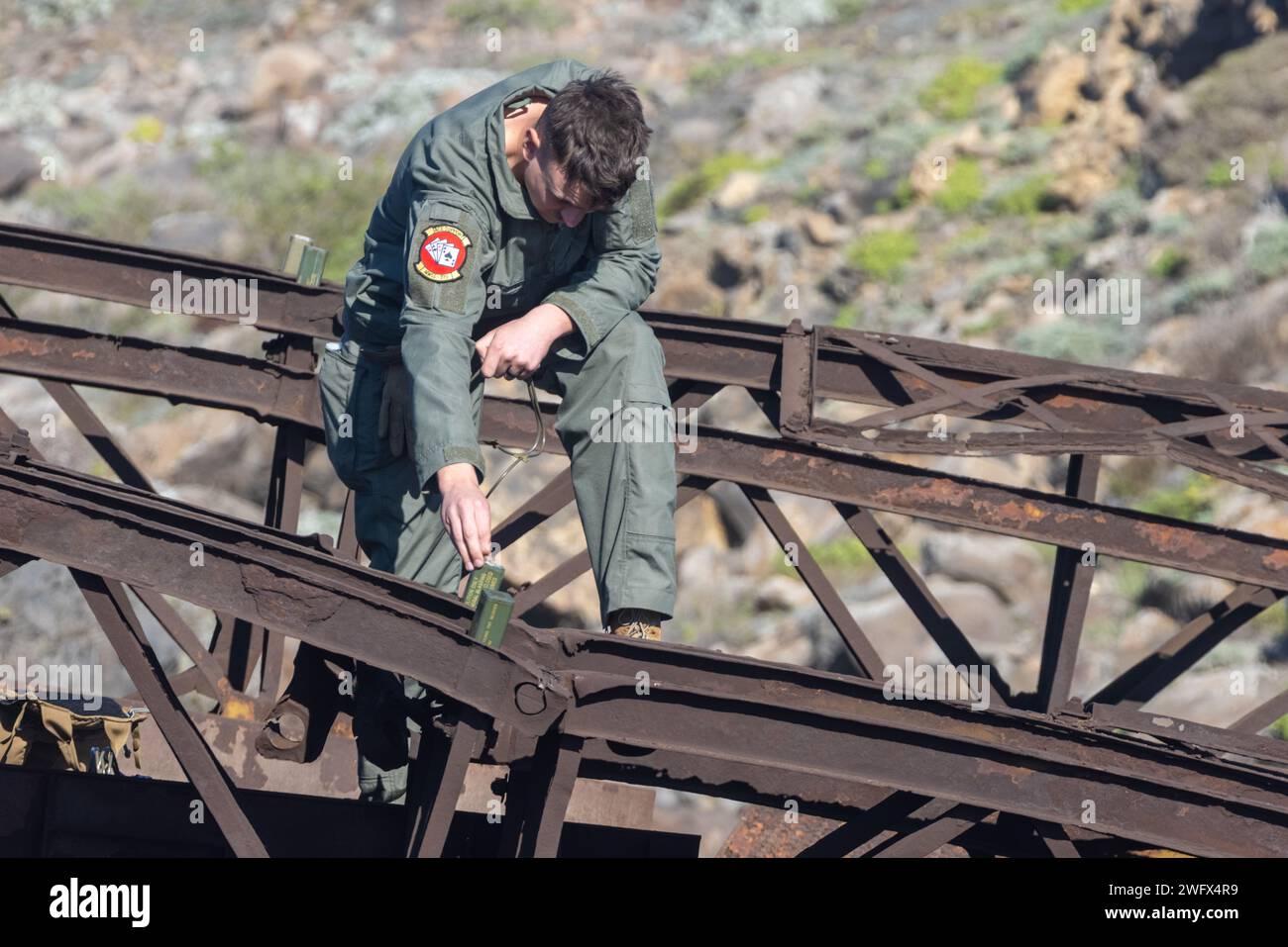 U.S. Marine Corps Lance Cpl. Matthew Blichfeldt, a combat engineer with ...
