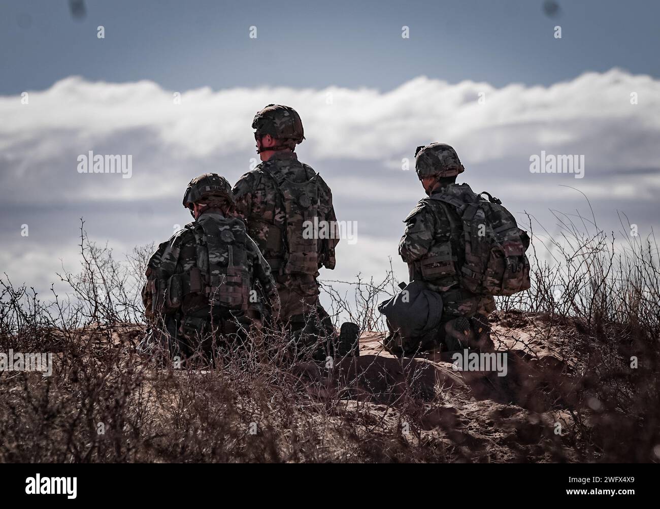 Soldiers with the 2nd Battalion, 112th Infantry Regiment, 56th Stryker Brigade Combat Team ...