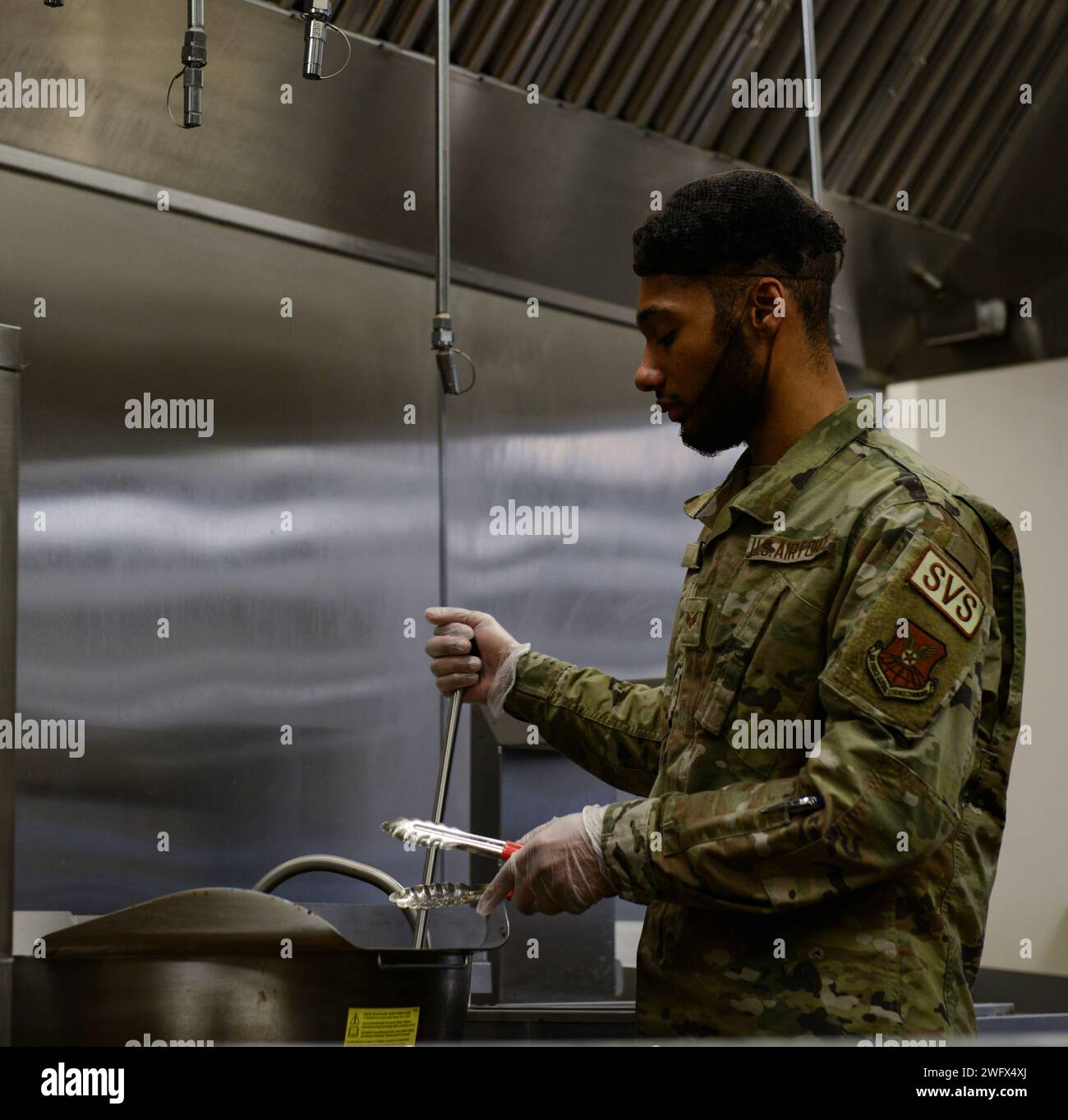 Senior Airman Traivon Lee, 5th Force Support Squadron dining facility ...