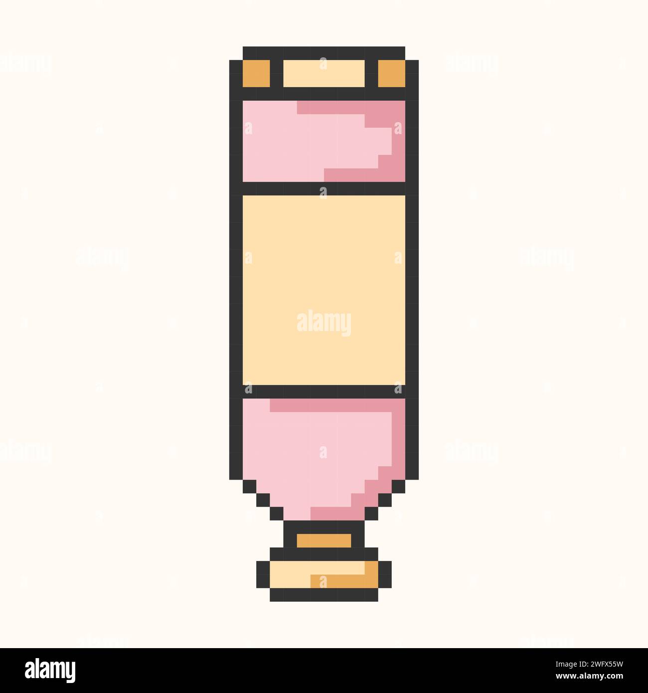 Cream tube icon pixel art symbol. Isolated vector illustration of hand ...