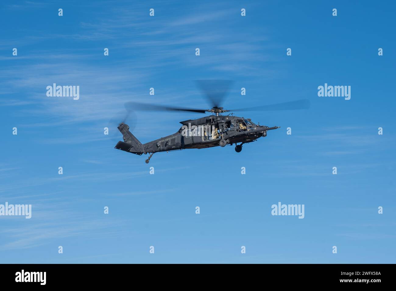 A U.S. Army MH-60M Black Hawk helicopter, assigned to the 160th Special ...