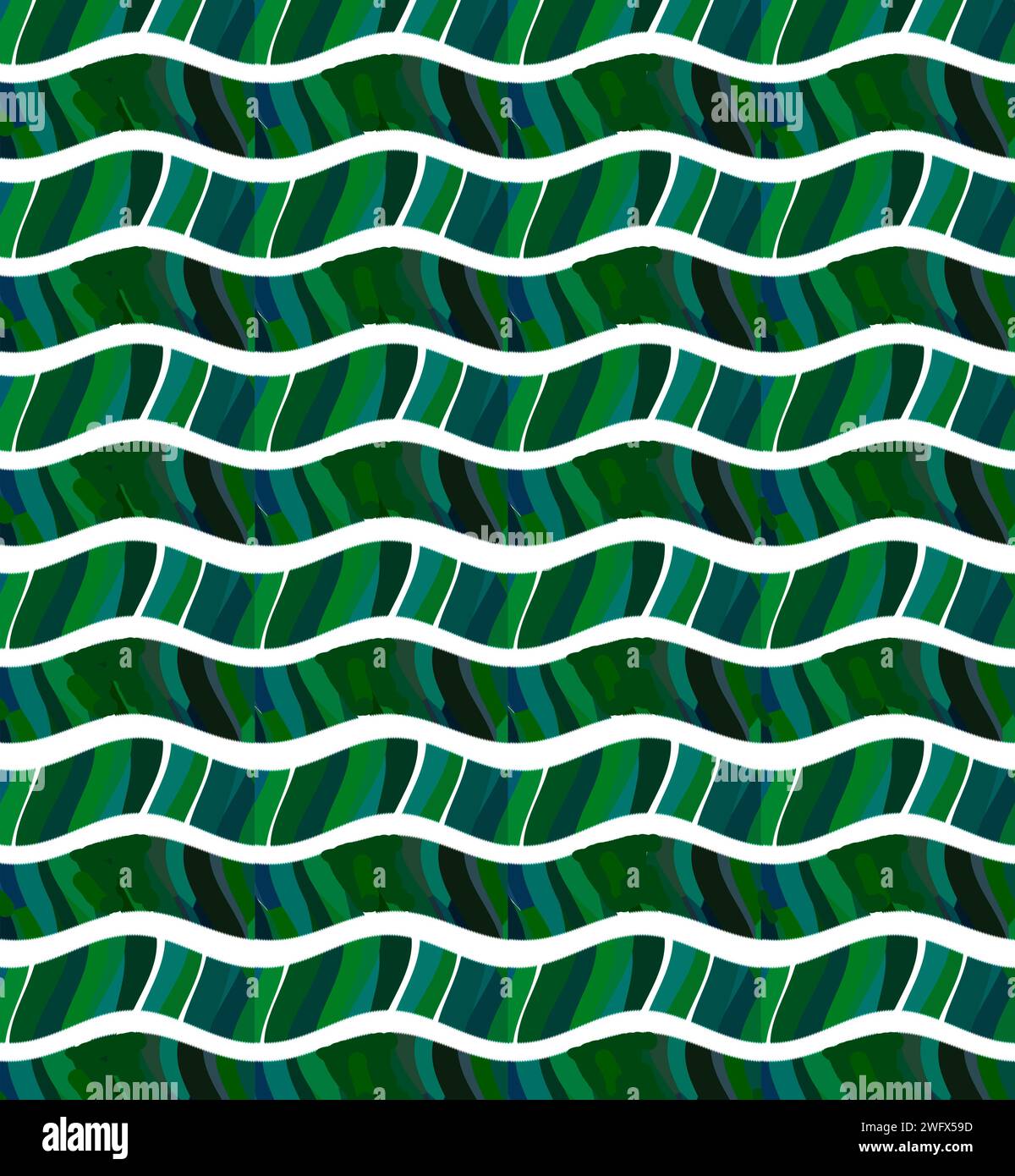Cute trendy green wavy pattern. Wallpaper design illustration Stock ...