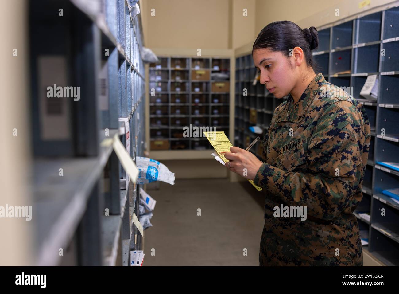 U.S. Marine Corps Lance Cpl. Ericka ValenciaReyes, a postal clerk with ...